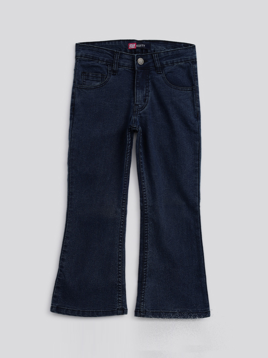Buy Kotty Girls Navy Blue Jean Flared Stretchable Jeans - Jeans for ...