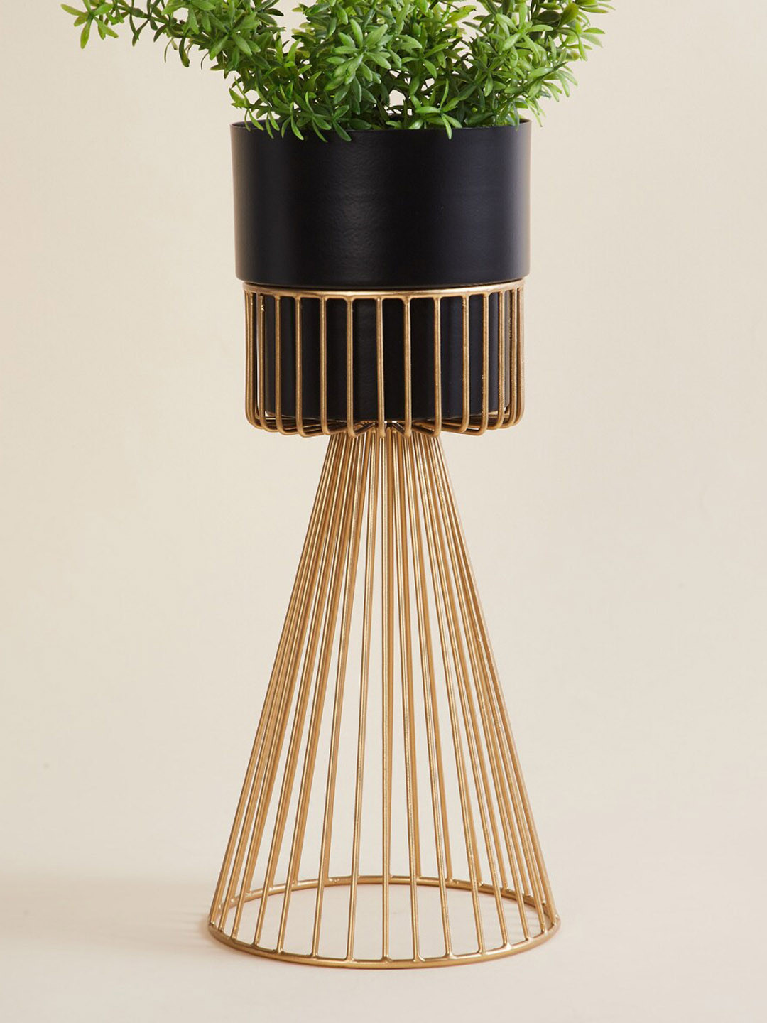 Buy Home Centre Gold Solid Metal Conical Planter - Planters for Unisex ...