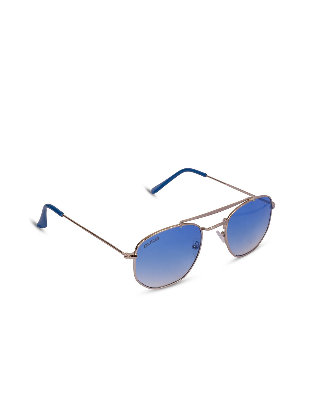Buy Duke Blue Lens & Gold Toned Pentagon Sunglasses With UV Protected ...