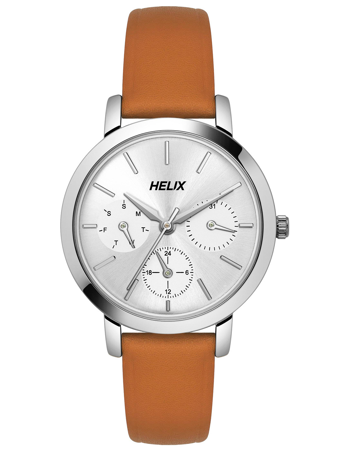 Buy Helix By Timex Silver Round Dial Analog Leather Women Watch ...