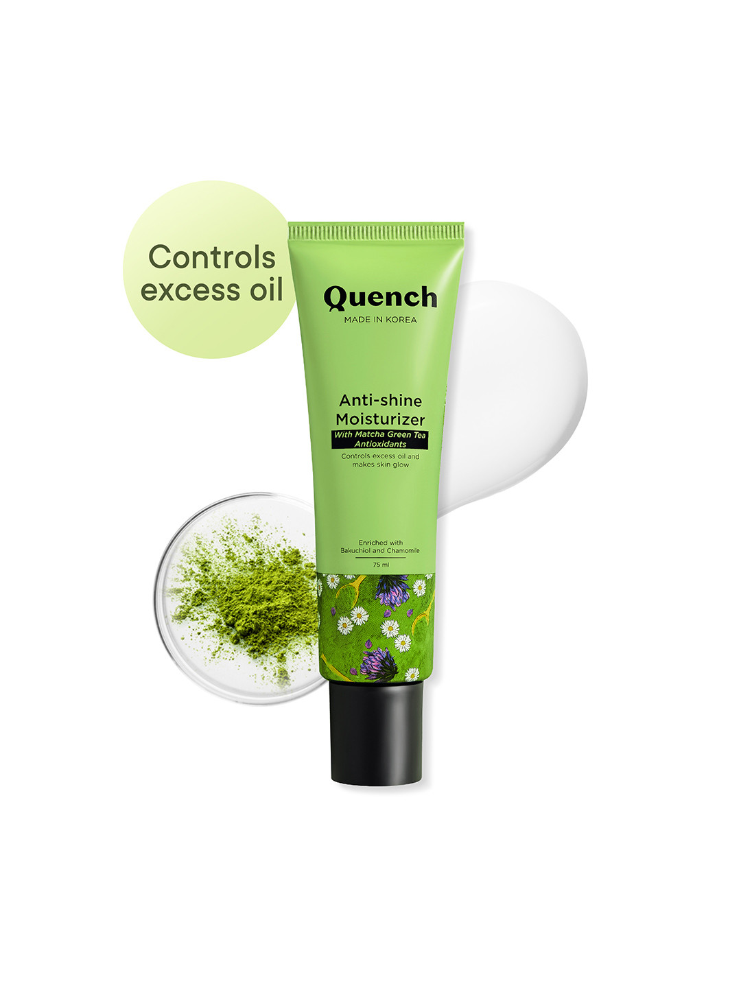 Buy Quench Anti Shine Moisturizer With Matcha Green Tea & Cica For Acne ...