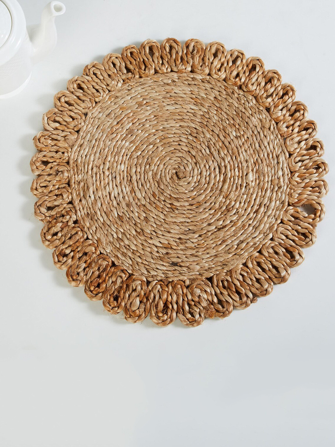 Buy Home Centre Brown Textured Jute Round Placemat - Table Placemats ...