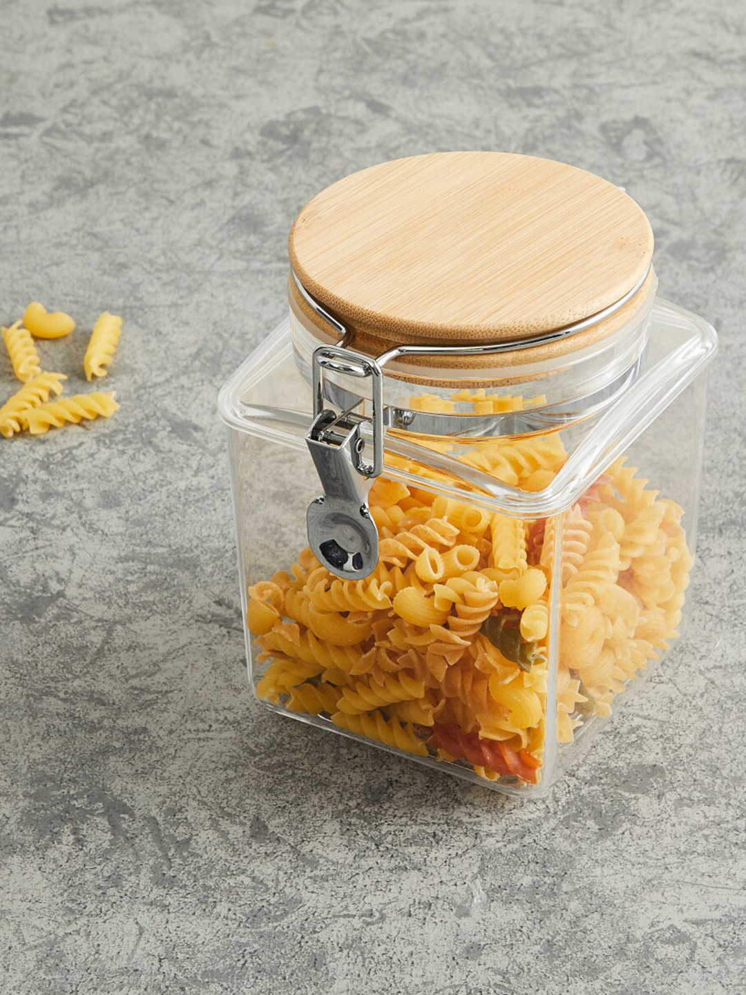 Buy Home Centre Transparent Solid Square Acrylic Canister 1200 Ml ...