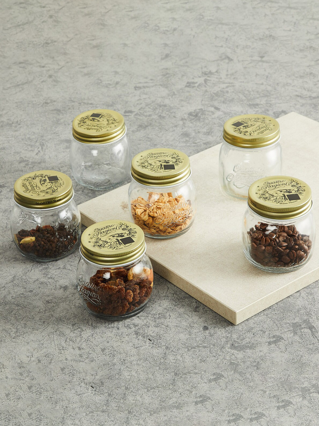 Buy Home Centre Set Of 6 Transparent Solid Siattle Preservative Glass ...