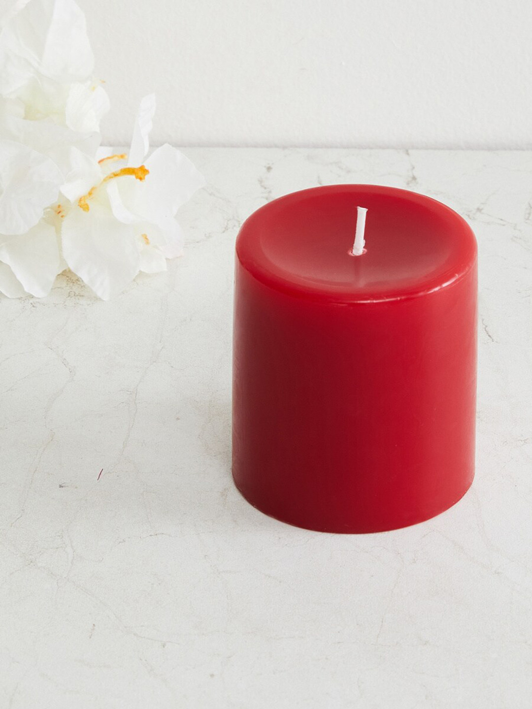 Buy Home Centre Red Colour Connect Solid Round Pillar Candle - Candles ...