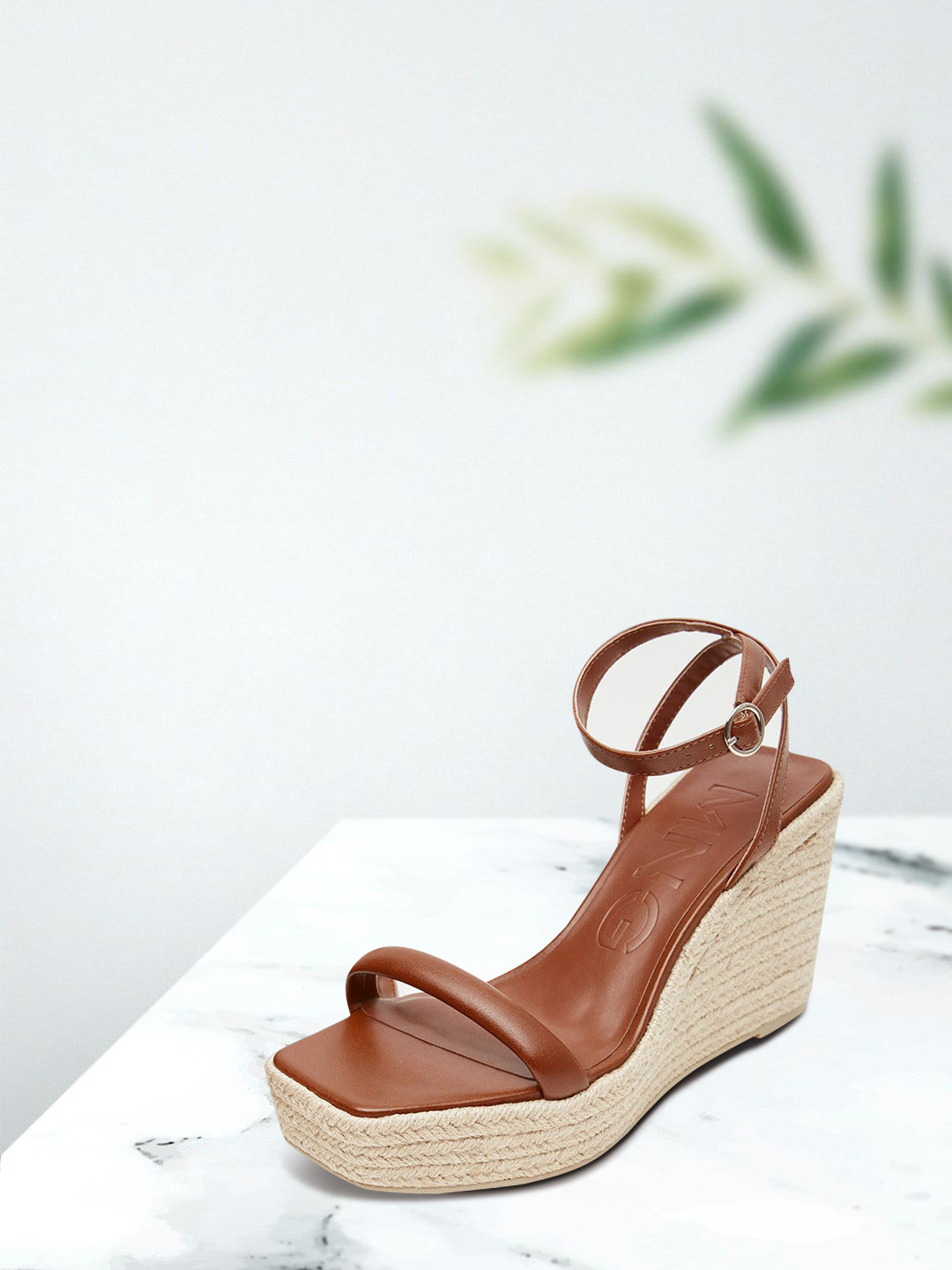 Buy MANGO Women Tan Brown Solid Wedge Heels - Heels for Women 17808518 ...