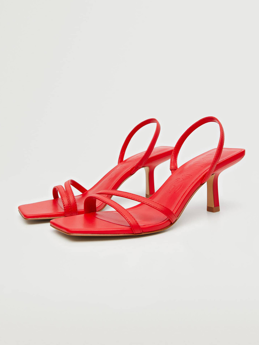 Buy MANGO Women Red Solid Leather Heels - Heels for Women 17808550 | Myntra