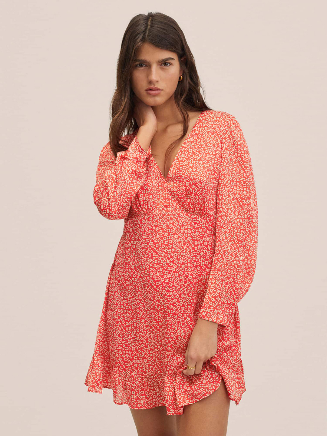 Buy MANGO Red & White Floral A Line Mini Dress - Dresses for Women ...