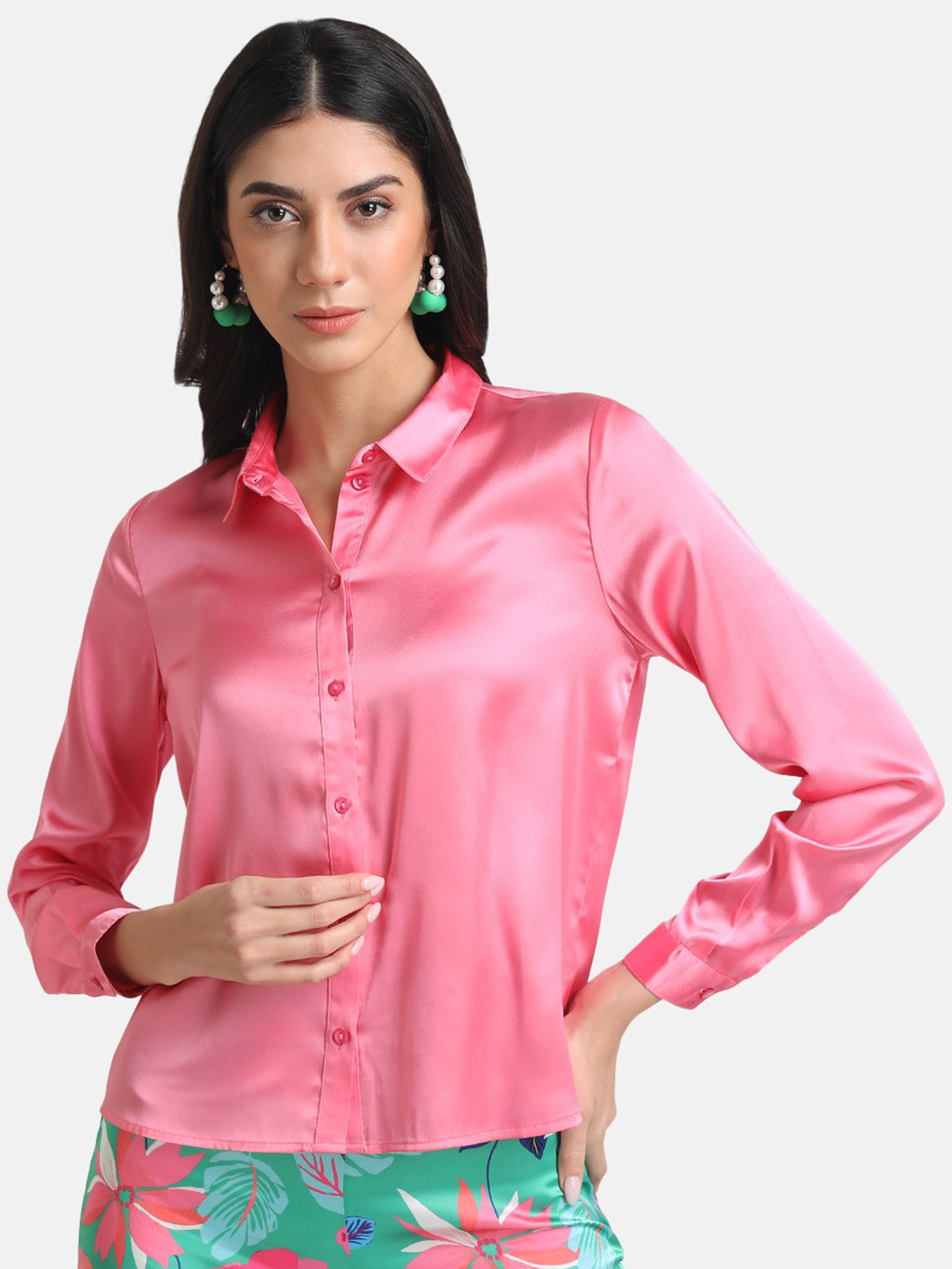 Buy Kazo Women Pink Solid Classic Shirt - Shirts for Women 17818438 ...