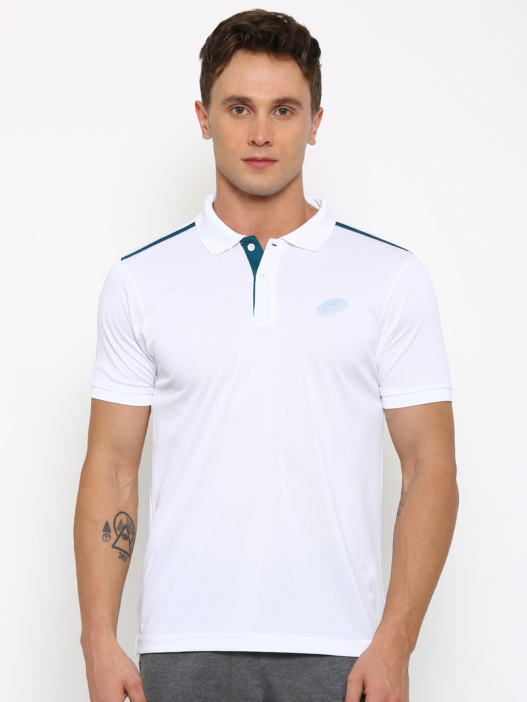 Buy FILA Men White Solid Polo Collar T Shirt - Tshirts for Men 1782299 ...