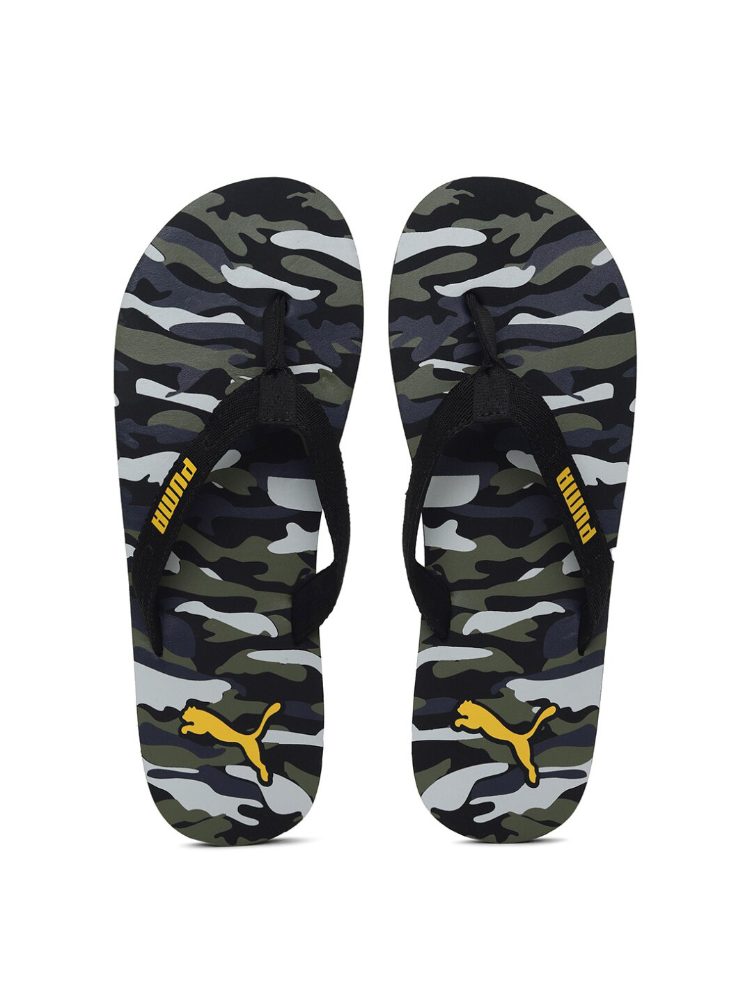 Buy Puma Men Black & Green Printed Thong Flip Flops - Flip Flops for ...