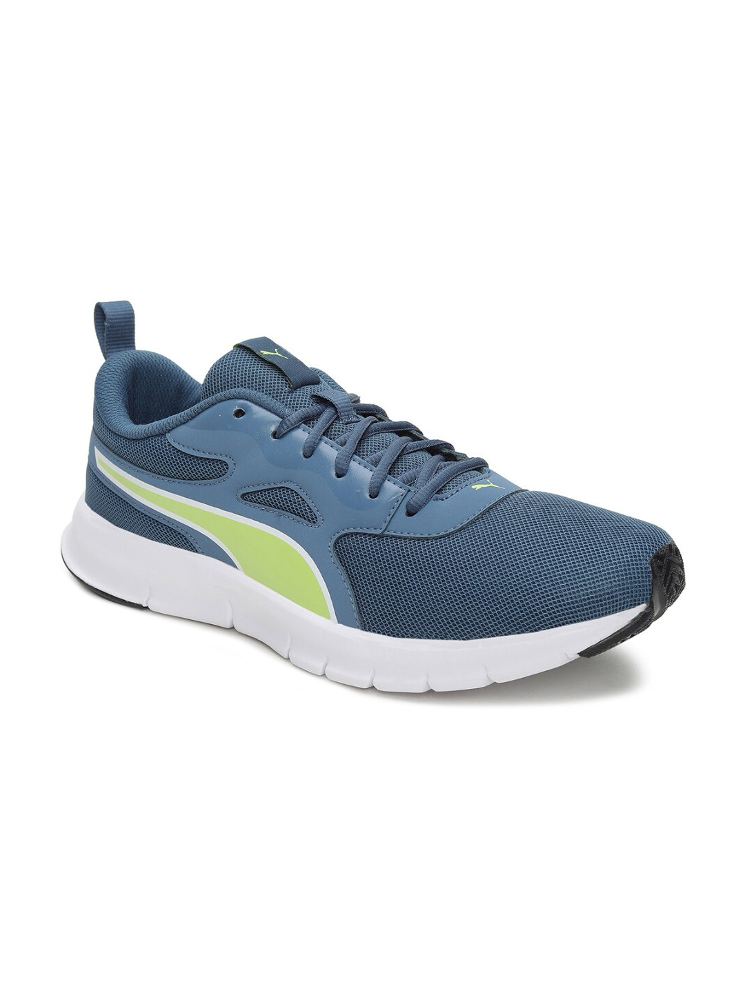 Buy Puma Men Blue & Fluorescent Green Mesh Running Shoes - Sports Shoes ...