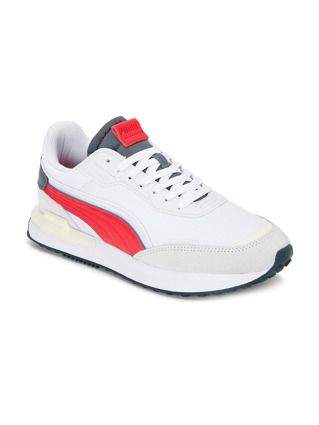 Buy Puma Unisex White & Red Textile Lace Up Sneakers - Casual Shoes for ...