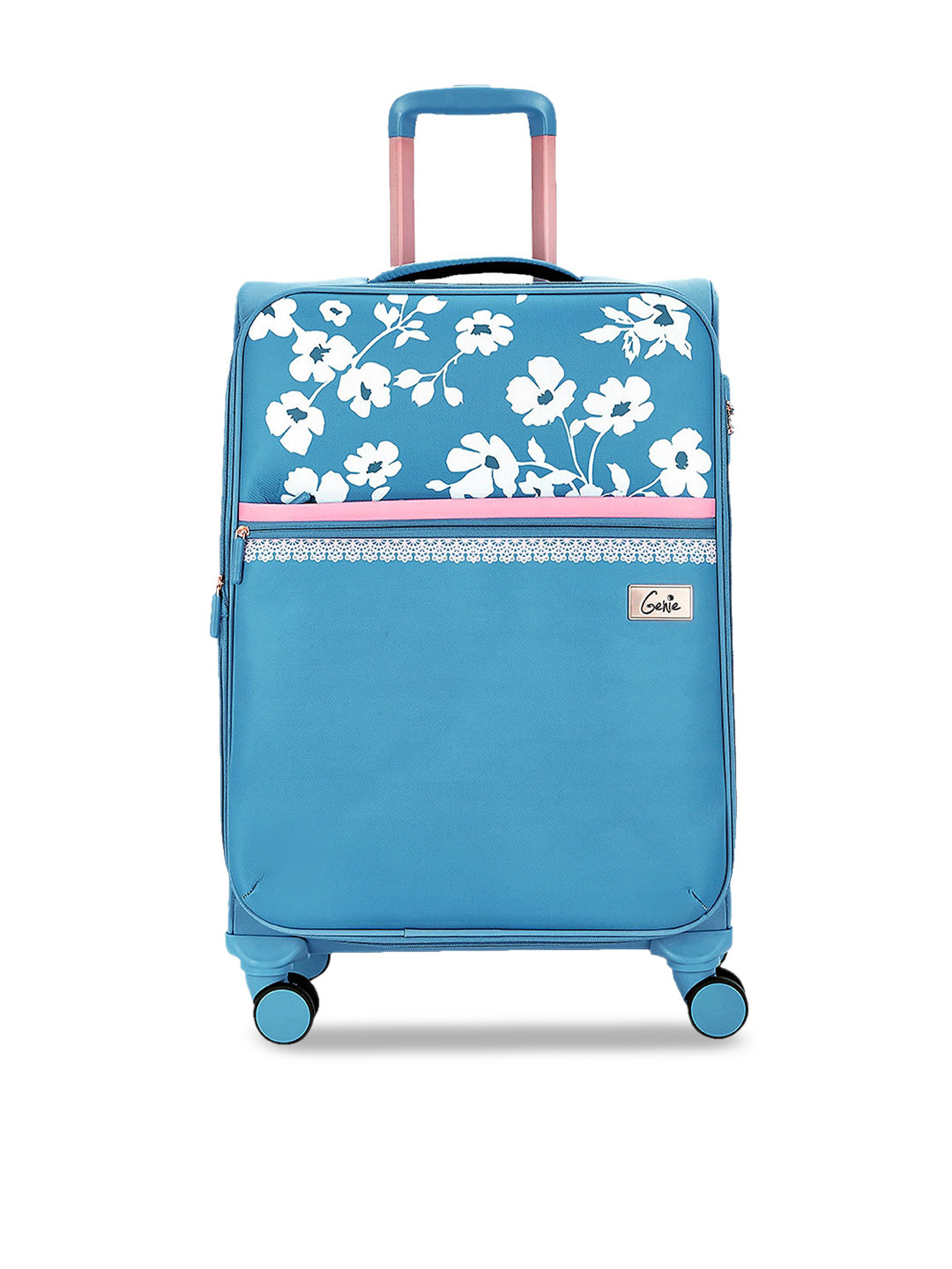 Buy Genie Unisex Floral Printed Soft Sided Medium Trolley Bag 94 L ...