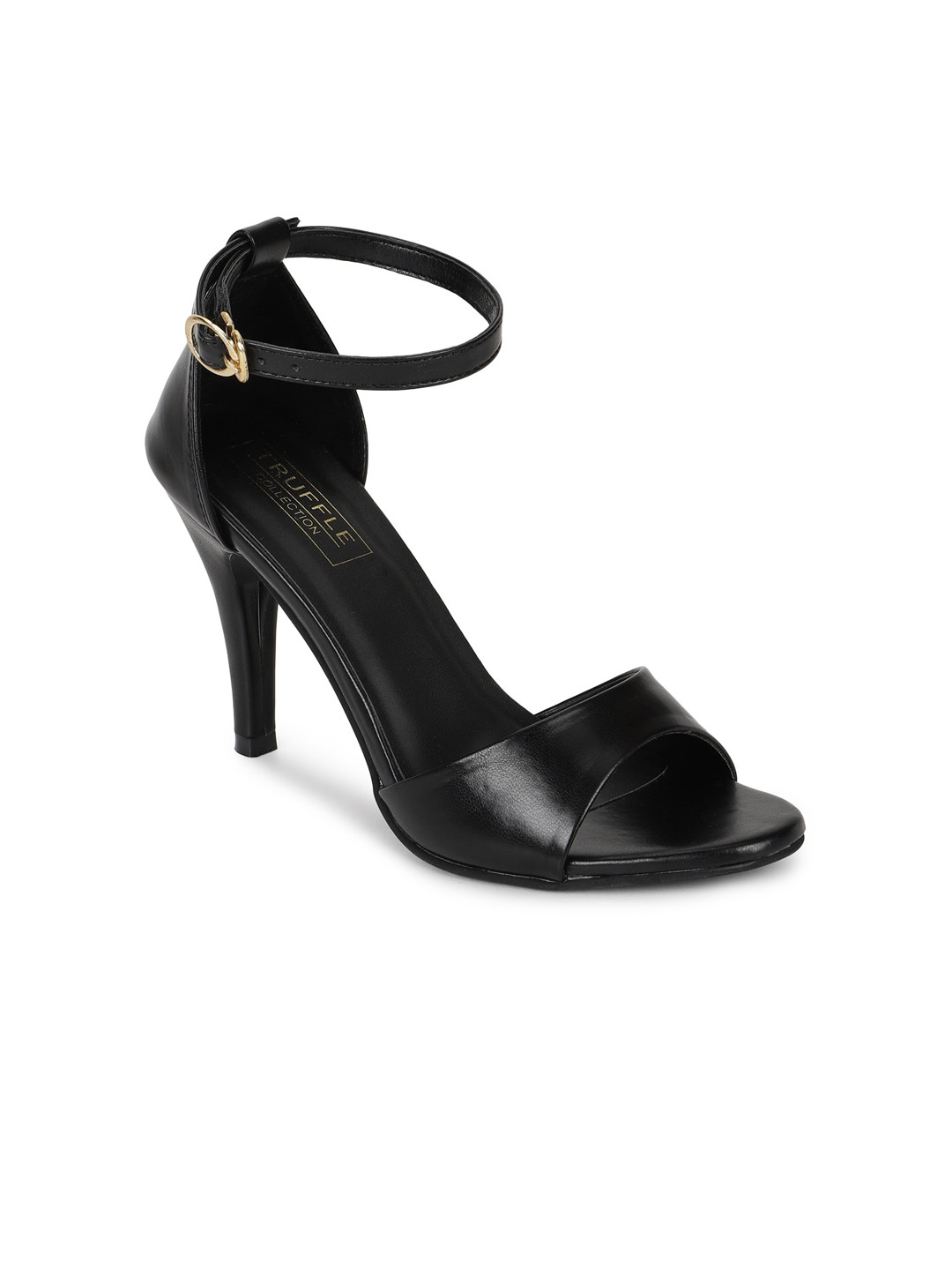 Buy Truffle Collection Black PU Slim Heels - Heels for Women 17827092 ...
