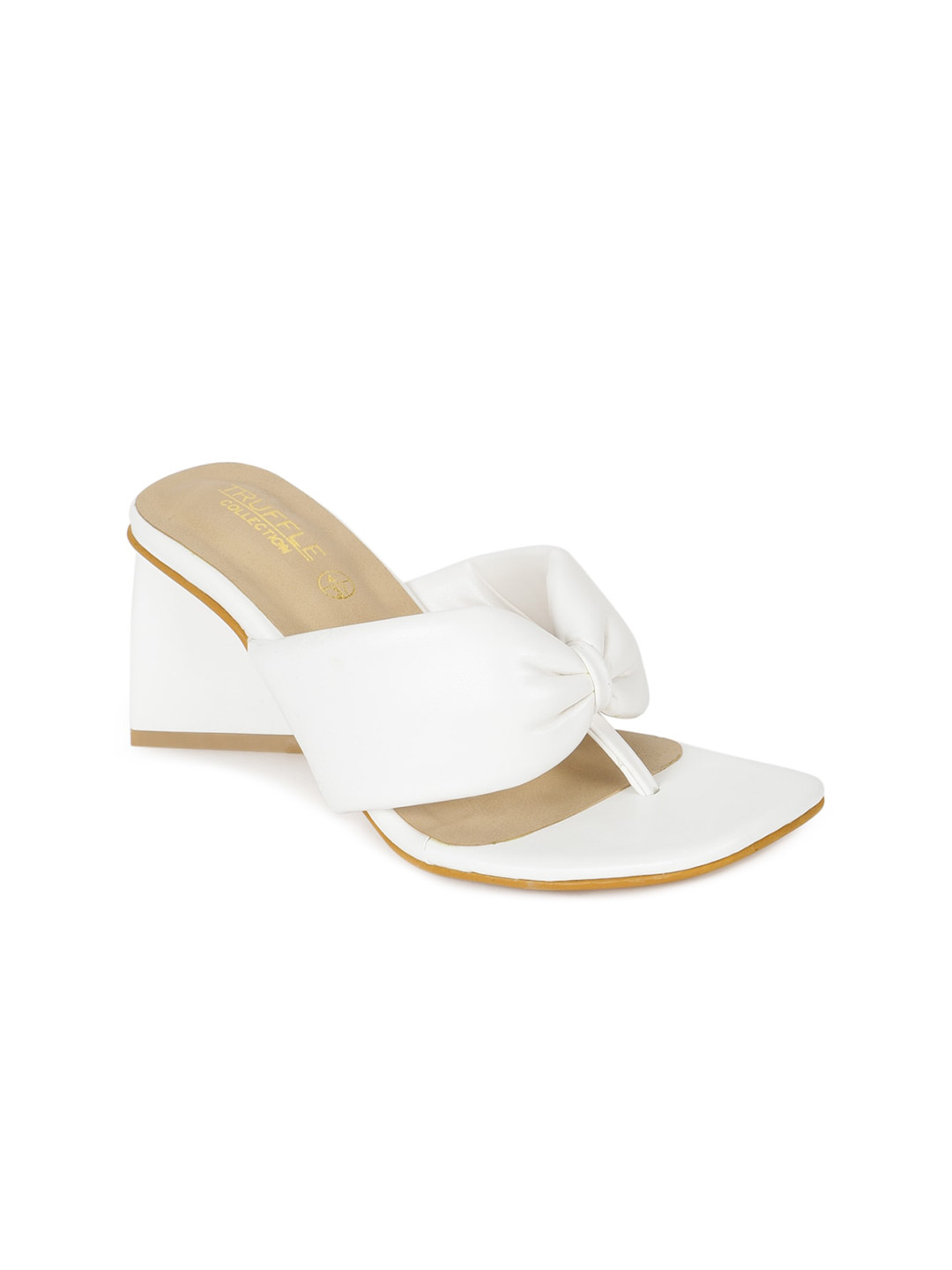 Buy Truffle Collection White PU Block Heels - Heels for Women 17827098 ...