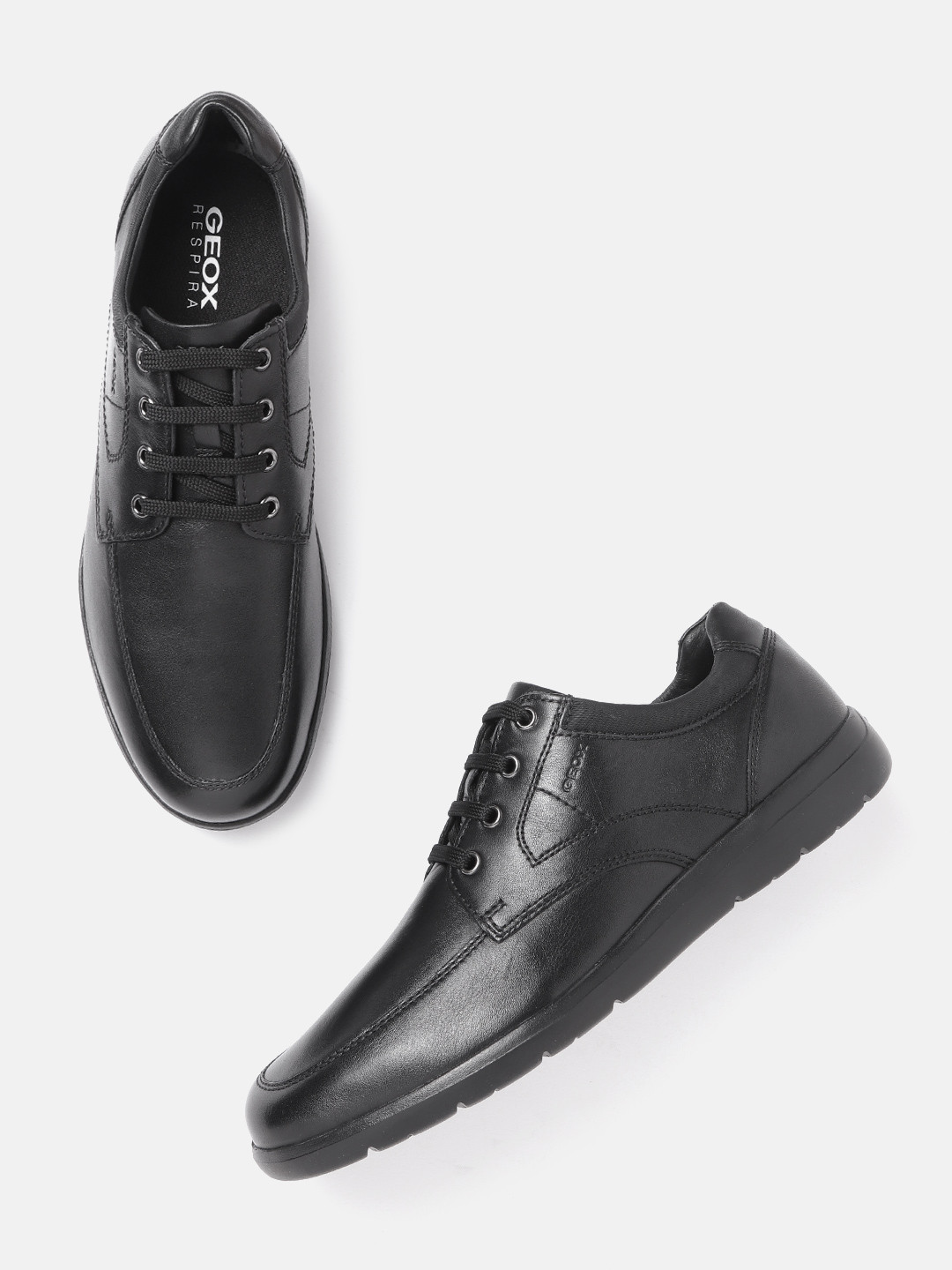 Buy Geox Men Black Textured Leather Driving Shoes - Casual Shoes for ...