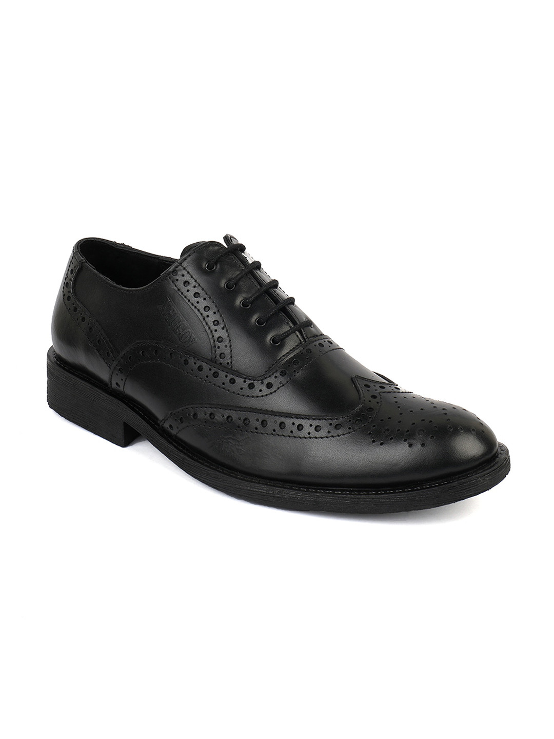 Buy XHUGOY Men Black Solid Leather Formal Brogues - Formal Shoes for ...