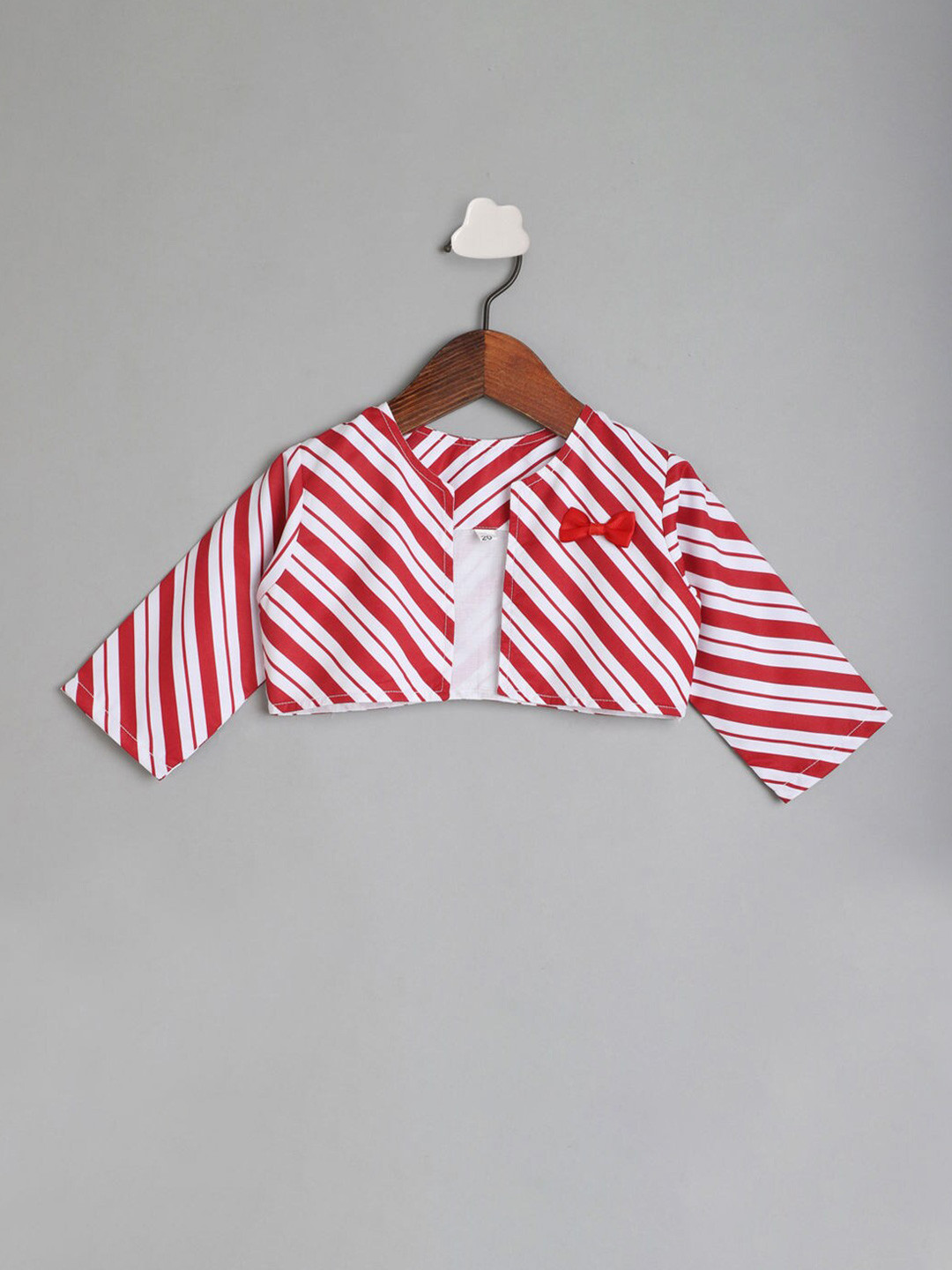 Buy The Magic Wand Girls White & Red Striped Party Crop Open Front ...