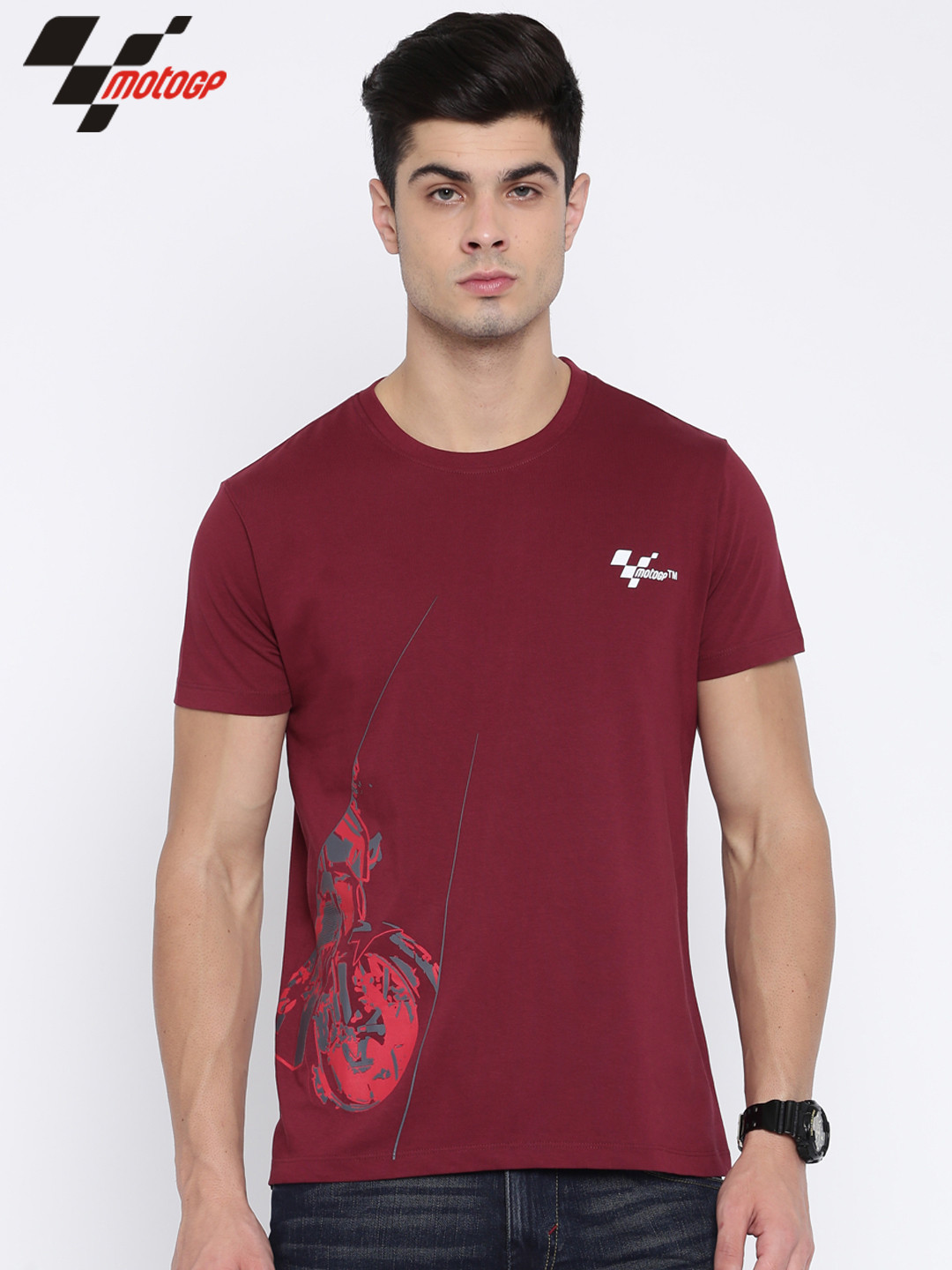 Buy RDSTR Men Maroon MotoGP Printed T Shirt - Tshirts for Men 1783929 ...