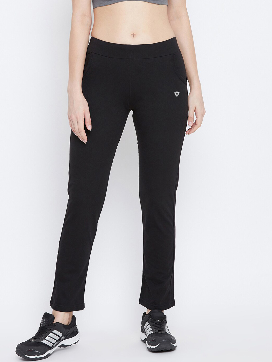 Buy FRENCH FLEXIOUS Women Black Solid Straight Fit Track Pants - Track ...