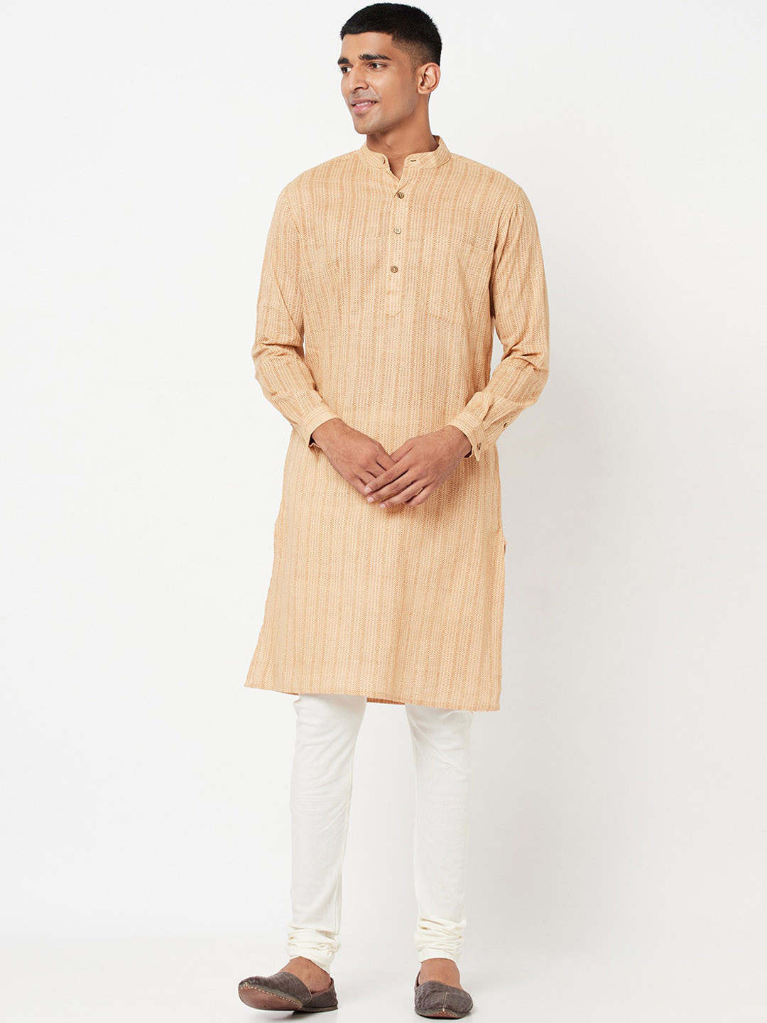 Buy Fabindia Men Beige Printed Cotton Kurta - Kurtas for Men 17843770 ...