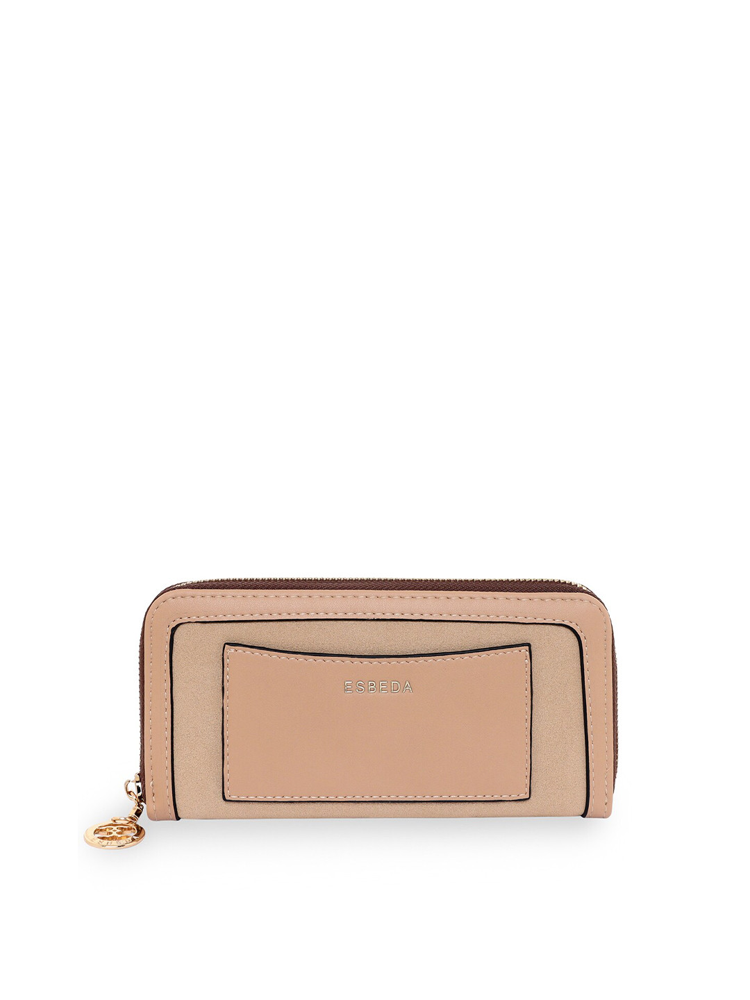 Buy ESBEDA Women Beige Suede Zip Around Wallet - Wallets for Women ...