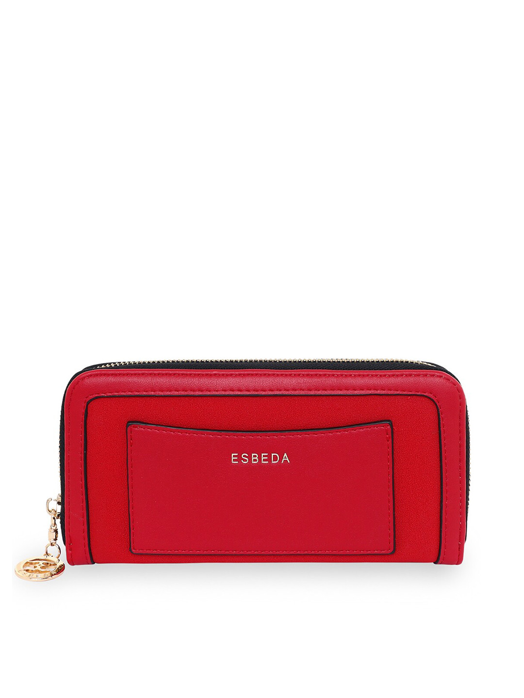 Buy ESBEDA Women Red Suede Zip Around Wallet - Wallets for Women ...