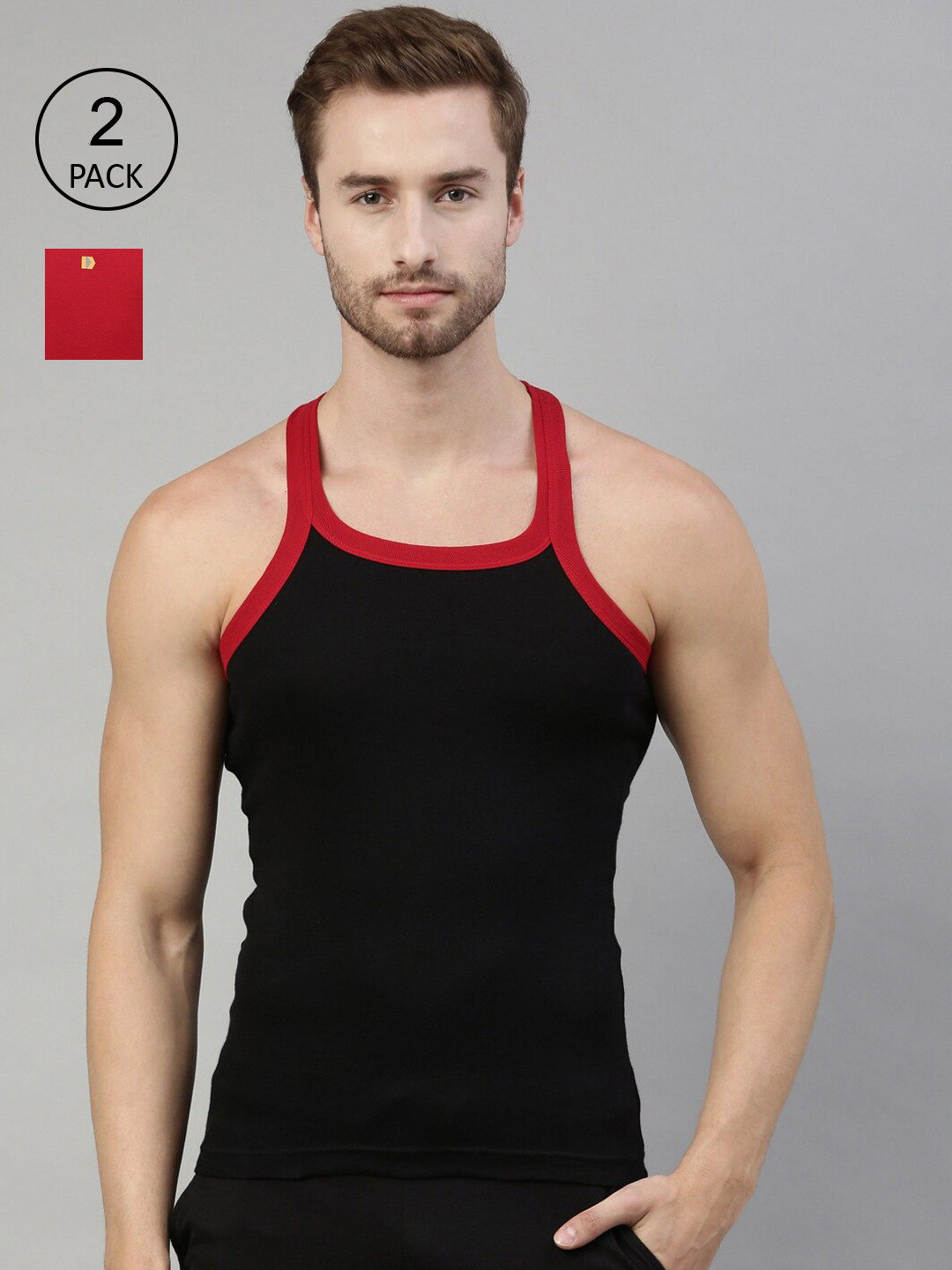Buy DIXCY SCOTT Men Pack Of 2 Cotton Innerwear Vests DSO BOLD ...