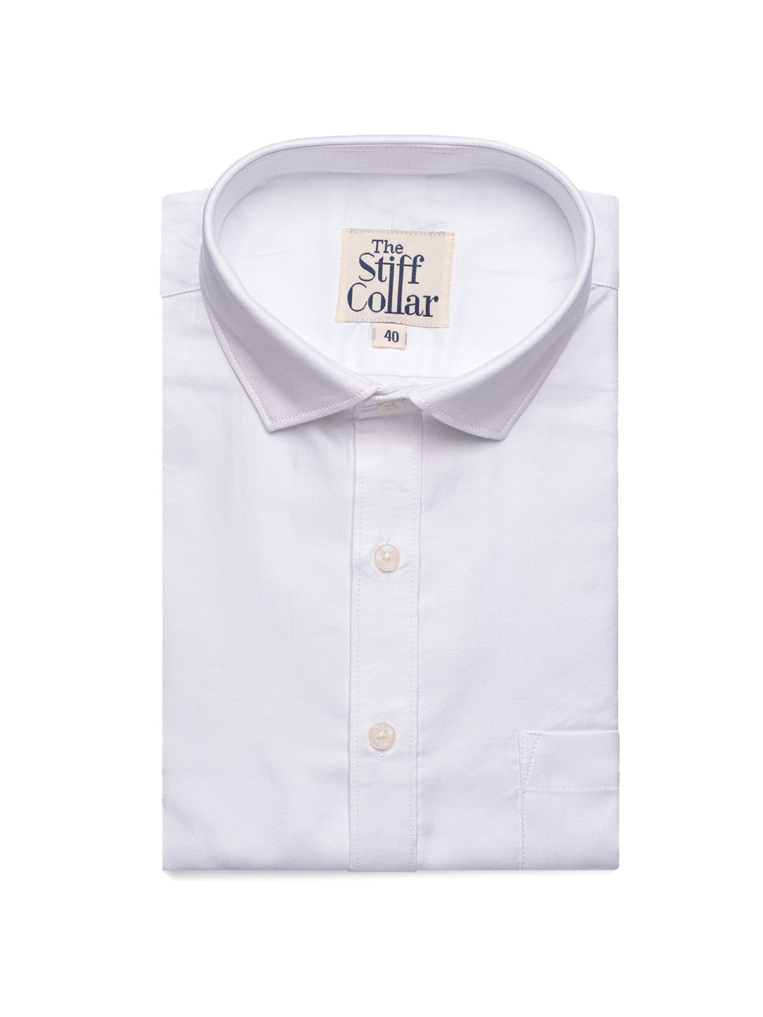 Buy The Stiff Collar Men White Comfort Pure Cotton Casual Shirt ...