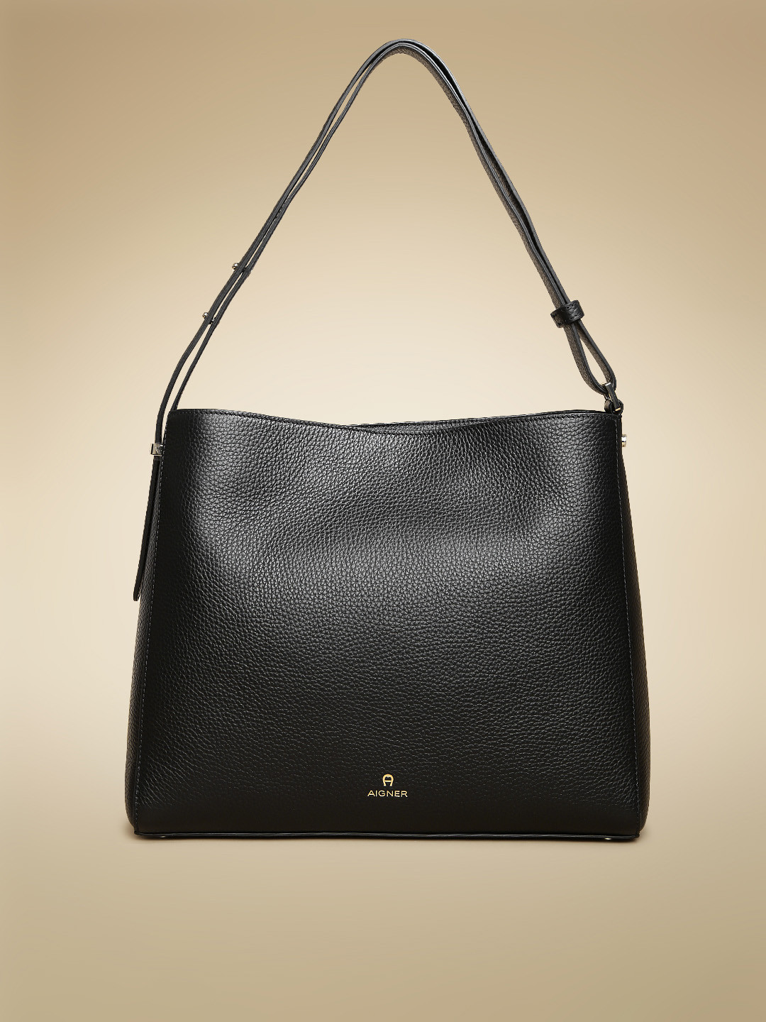 Buy AIGNER Black Neat Leather Shoulder Bag - Handbags for Women 1785384 ...