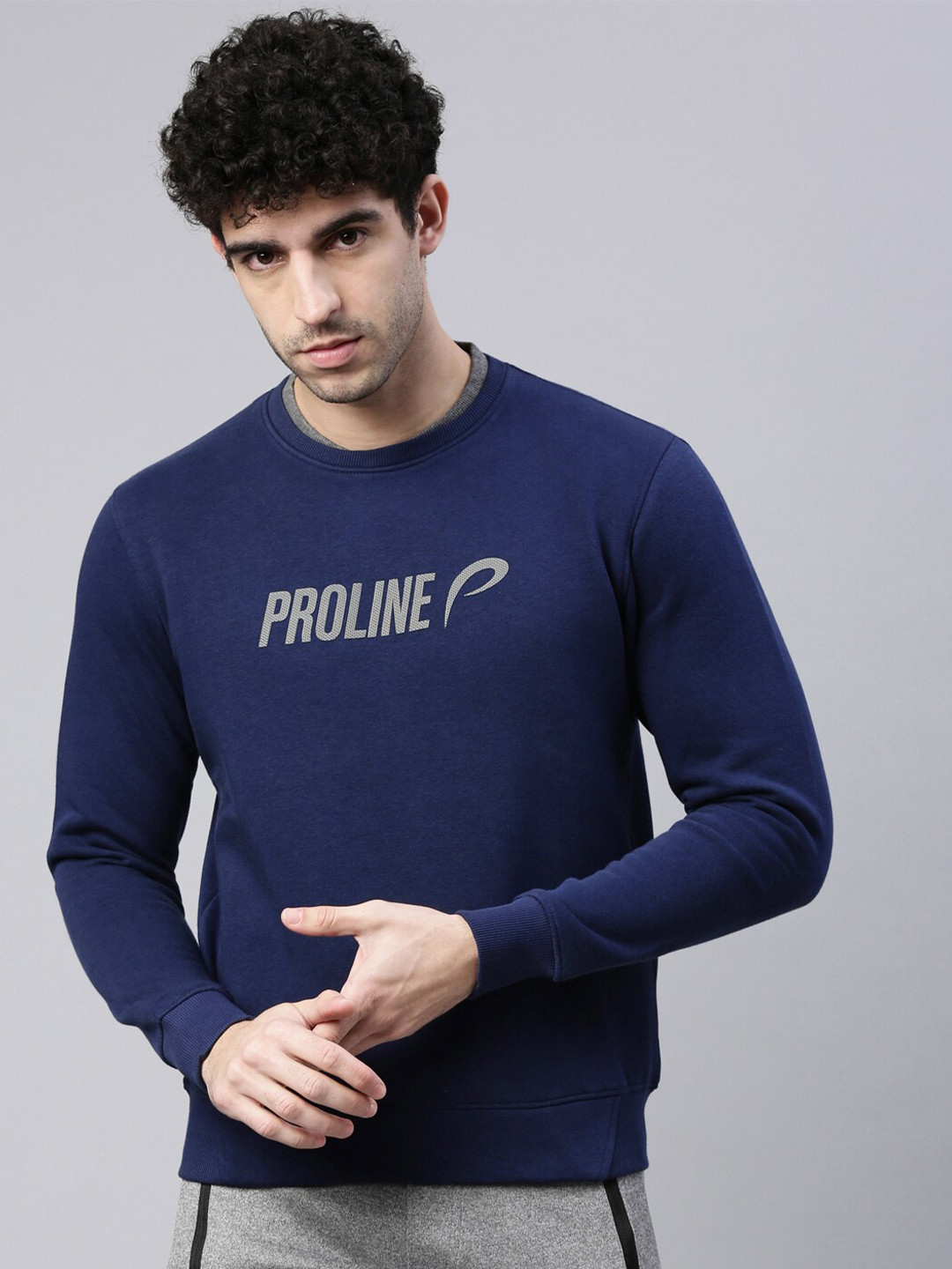 Buy Proline Active Men Blue Solid Sweatshirt - Sweatshirts for Men ...
