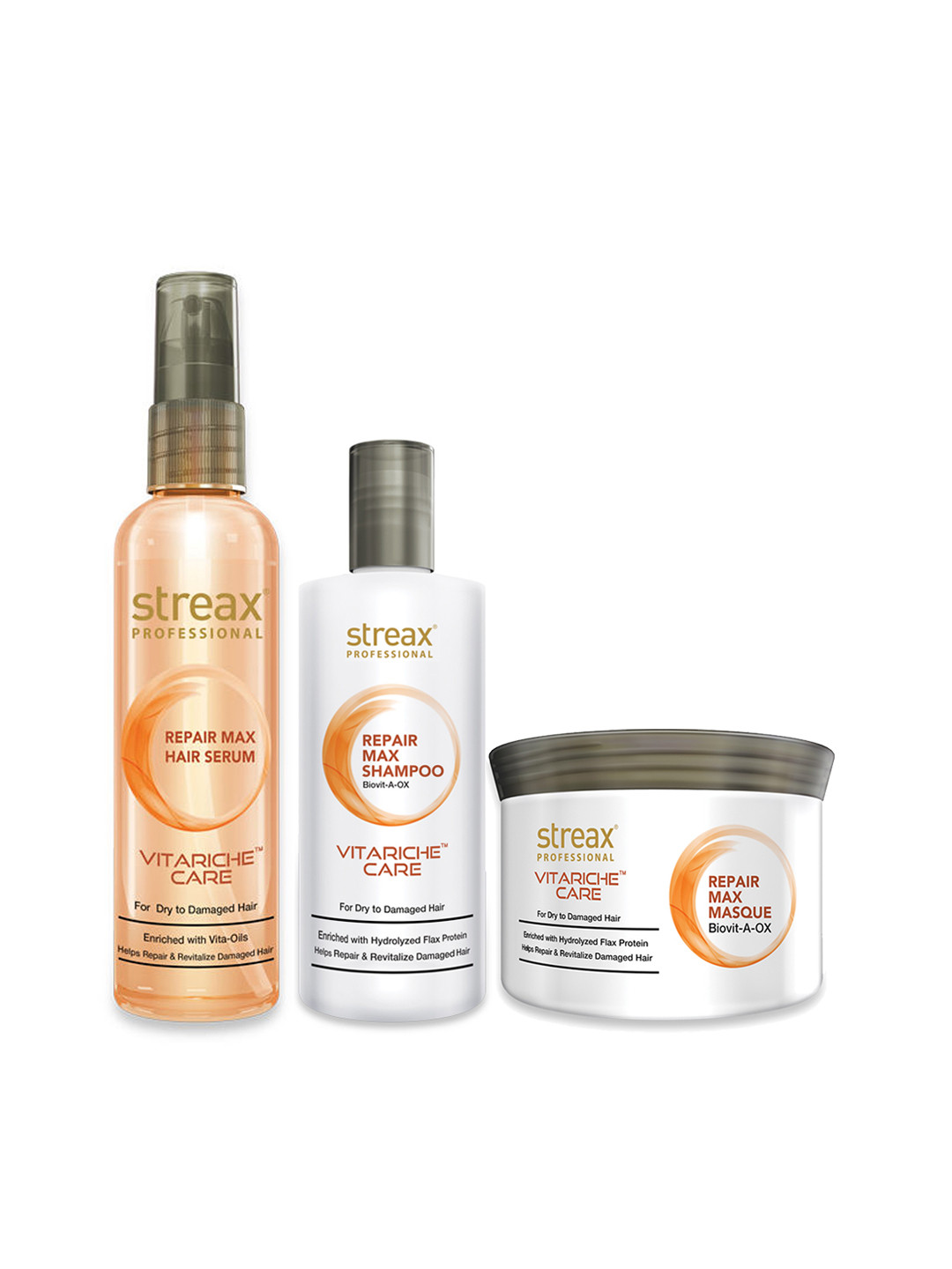 Buy Streax Professional Vitariche Care Repair Max Hair Serum Shampoo ...