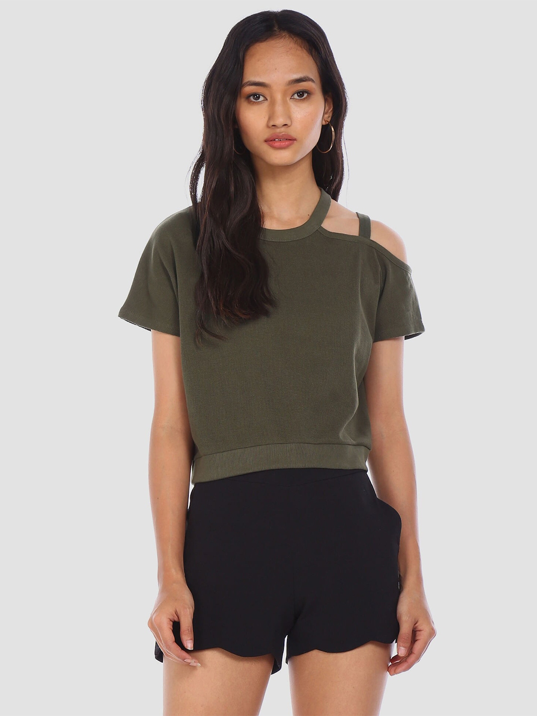 Buy Aeropostale Olive Green Crop Top Tops For Women 17863498 Myntra