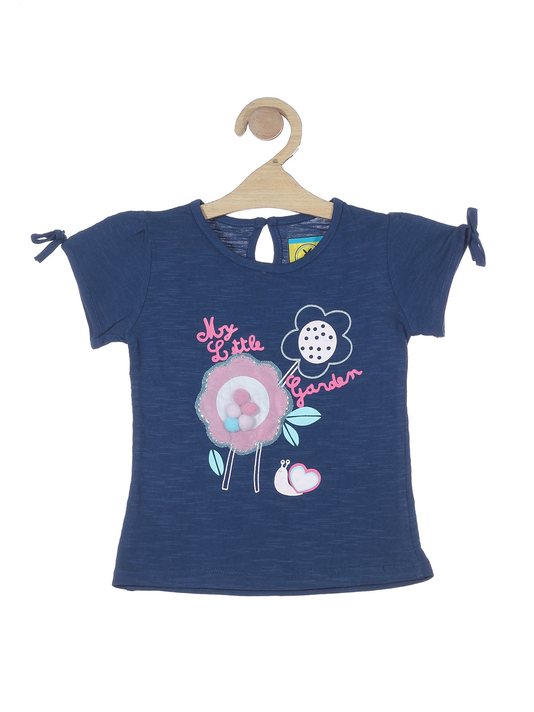 Buy Lil Lollipop Blue Printed Pure Cotton Knitted Top - Tops for Girls ...