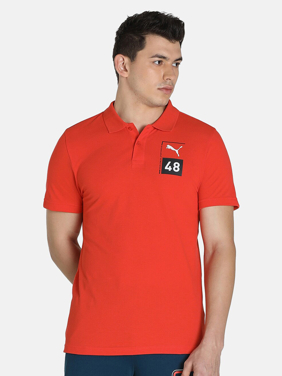 Buy Puma Men Red Polo Collar Slim Fit T Shirt - Tshirts for Men ...