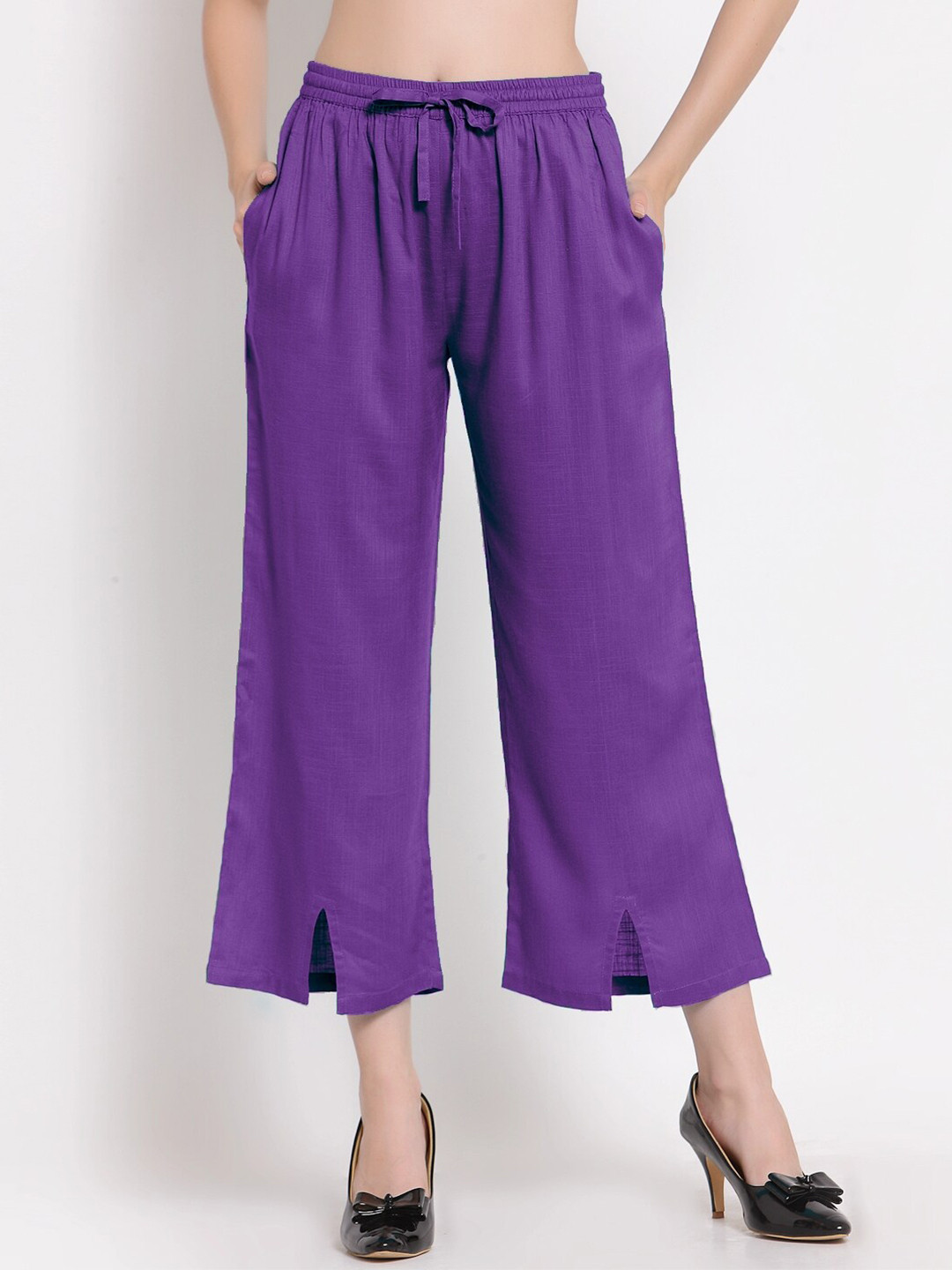 Buy PATRORNA Women Purple Solid Capris - Capris for Women 17870854 | Myntra