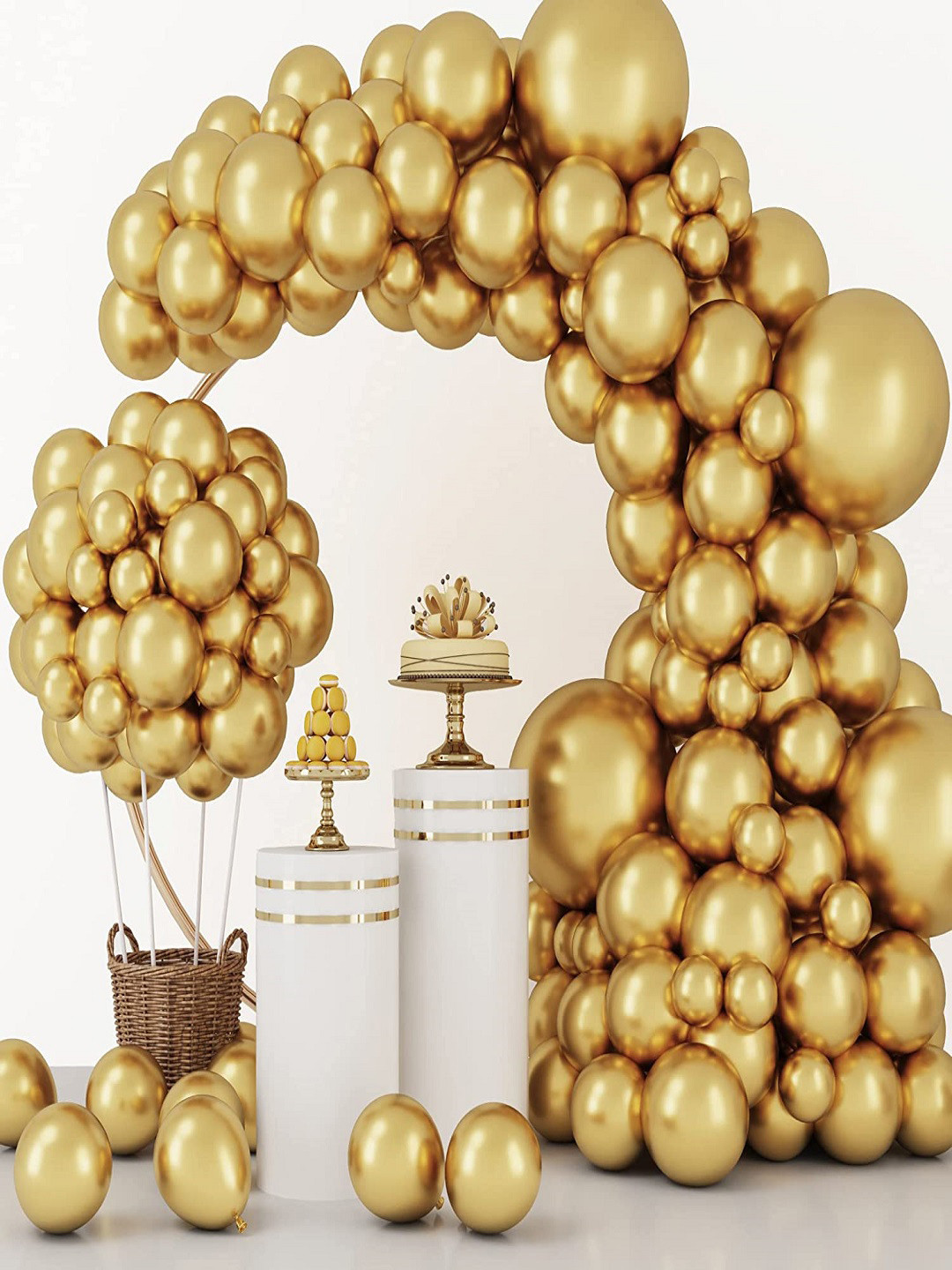 Buy CHOCOZONE Gold Toned Pack Of 100 12" Golden Metallic Balloons ...