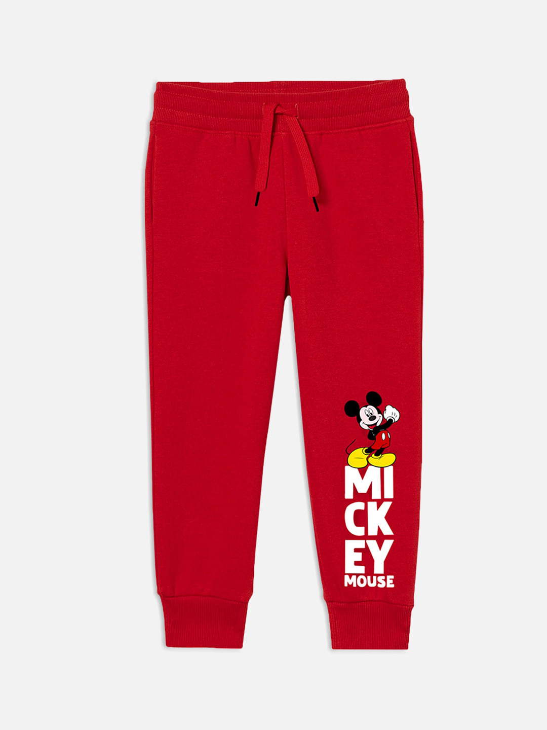 Buy YK Disney Boys Red Mickey Mouse Printed Joggers - Track Pants for ...