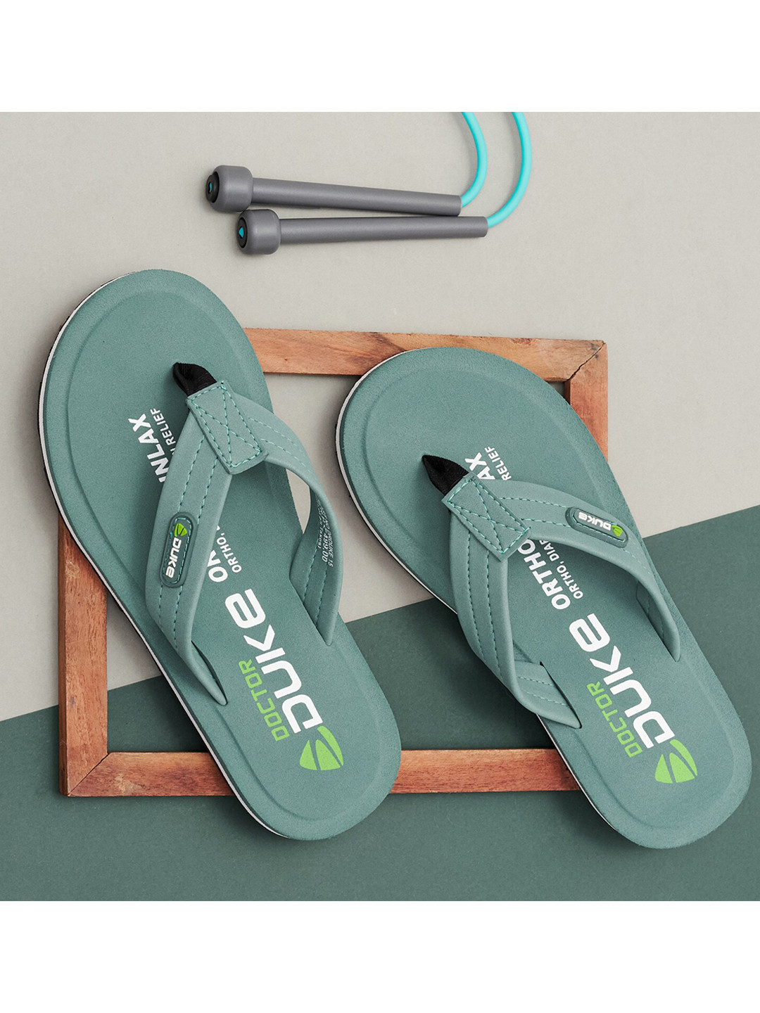 Buy Duke Men Green & White Printed Thong Flip Flops - Flip Flops for ...