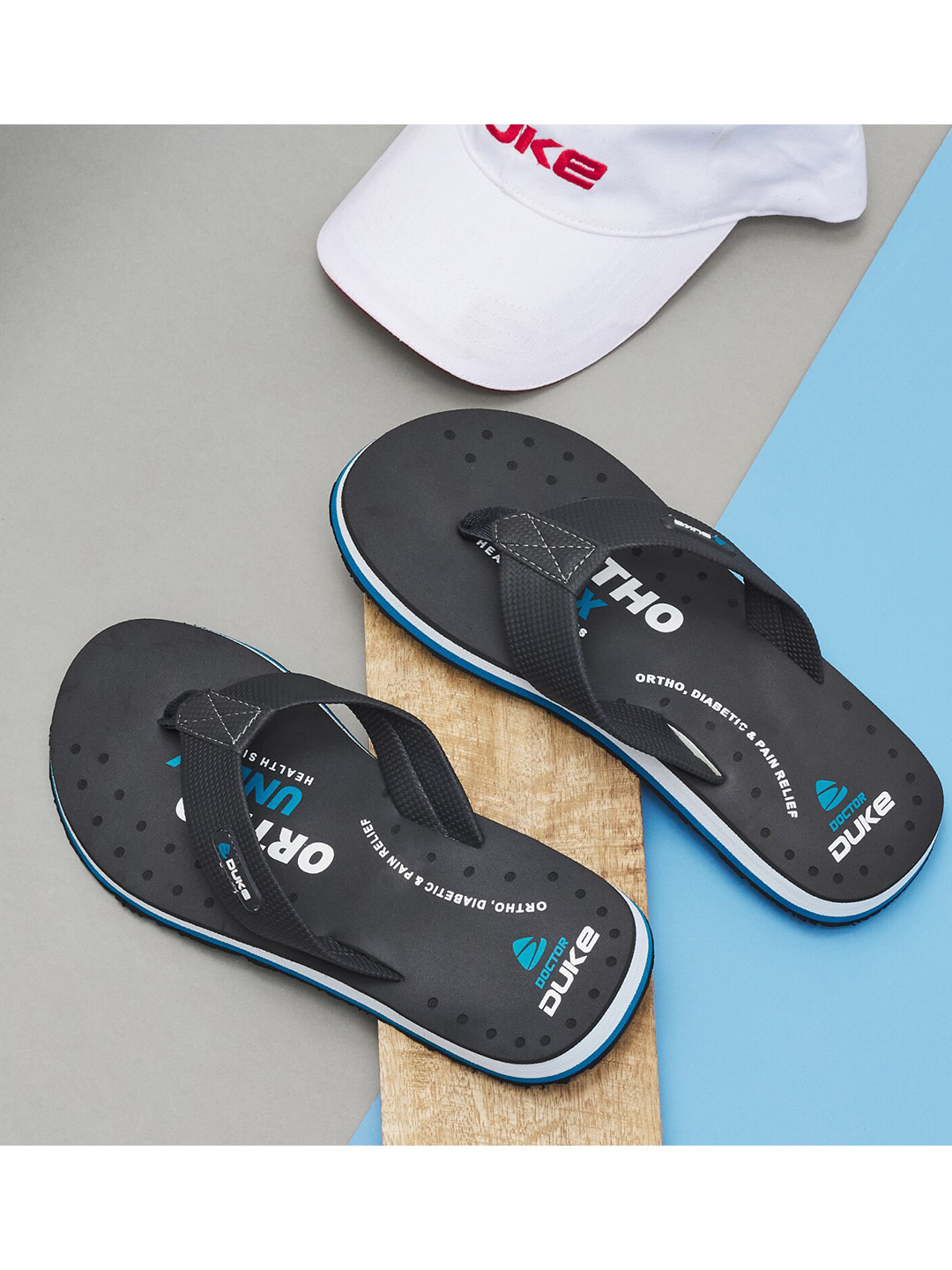 Buy Duke Men Grey & White Printed Thong Flip Flops - Flip Flops for Men ...