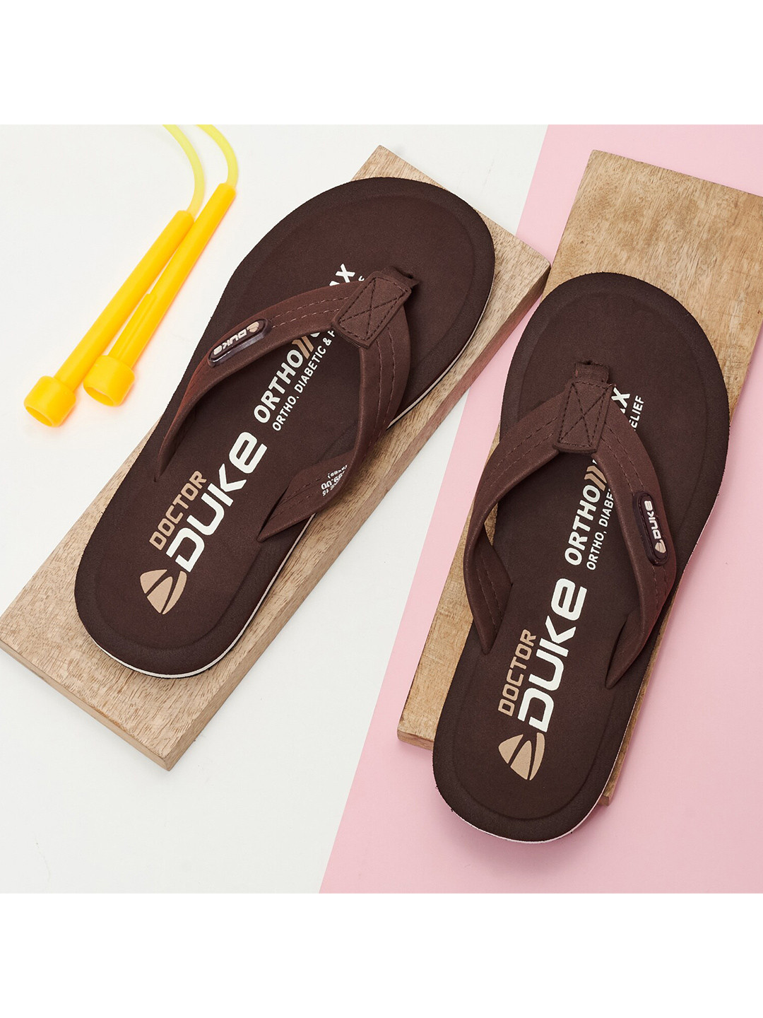 Buy Duke Men Brown & White Thong Flip Flops - Flip Flops for Men ...