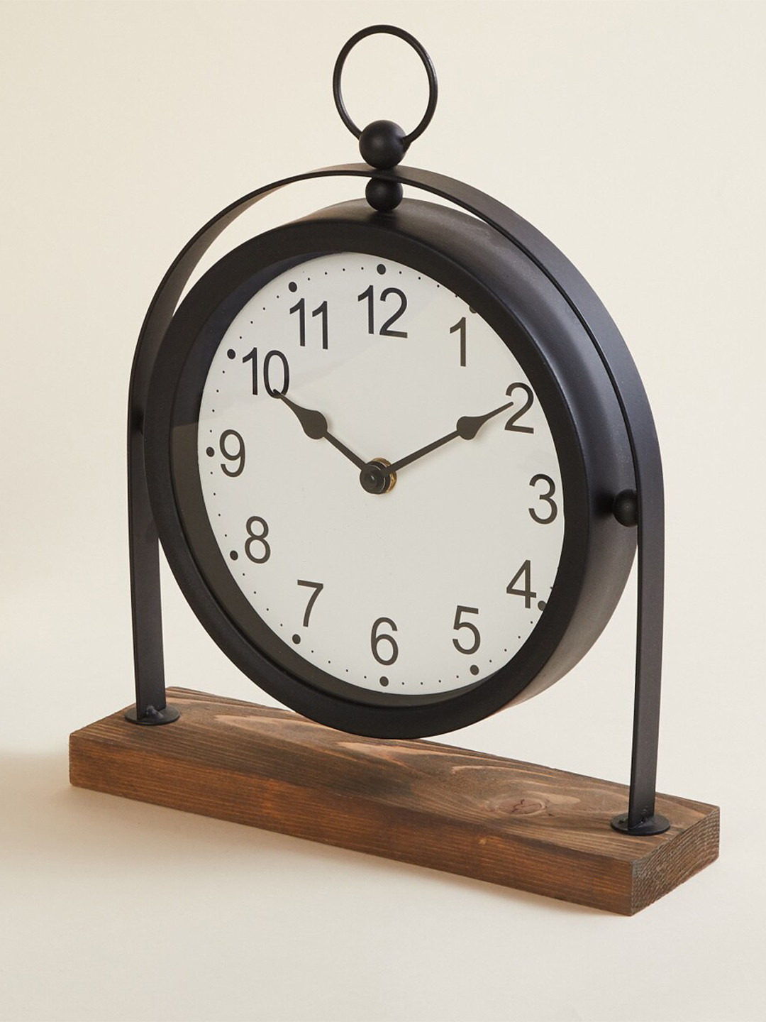 Buy Home Centre Black & White Vintage Table Clock - Clocks for Unisex ...