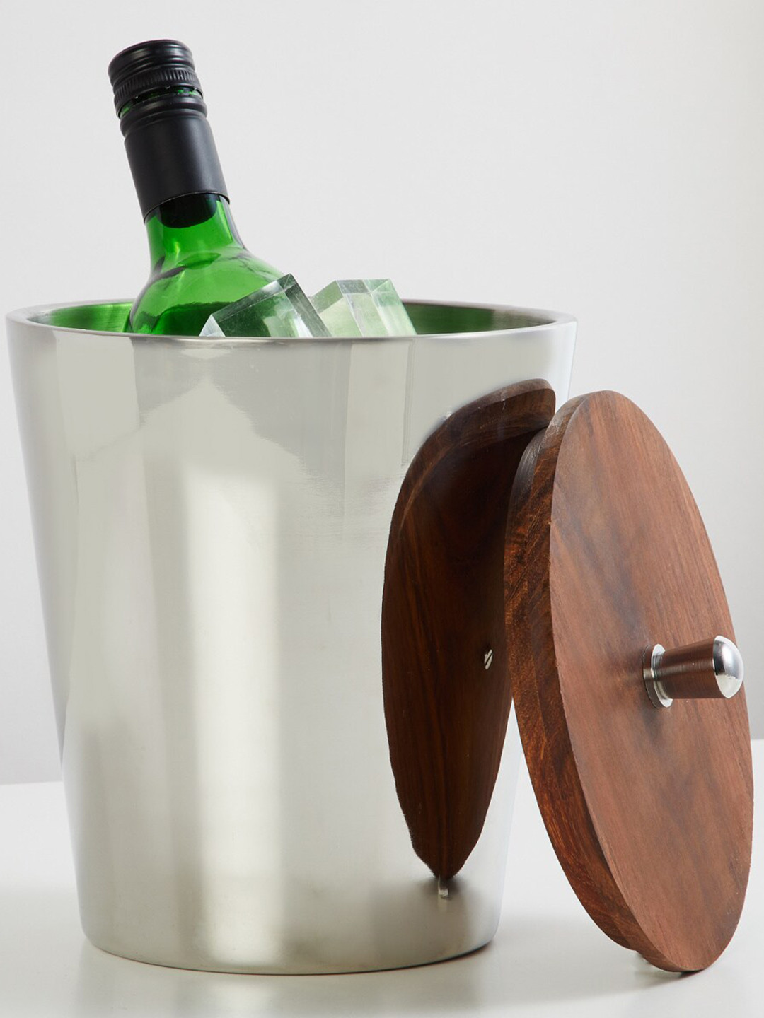 Buy Home Centre Wexford Silver Toned Solid Stainless Steel Ice Bucket ...