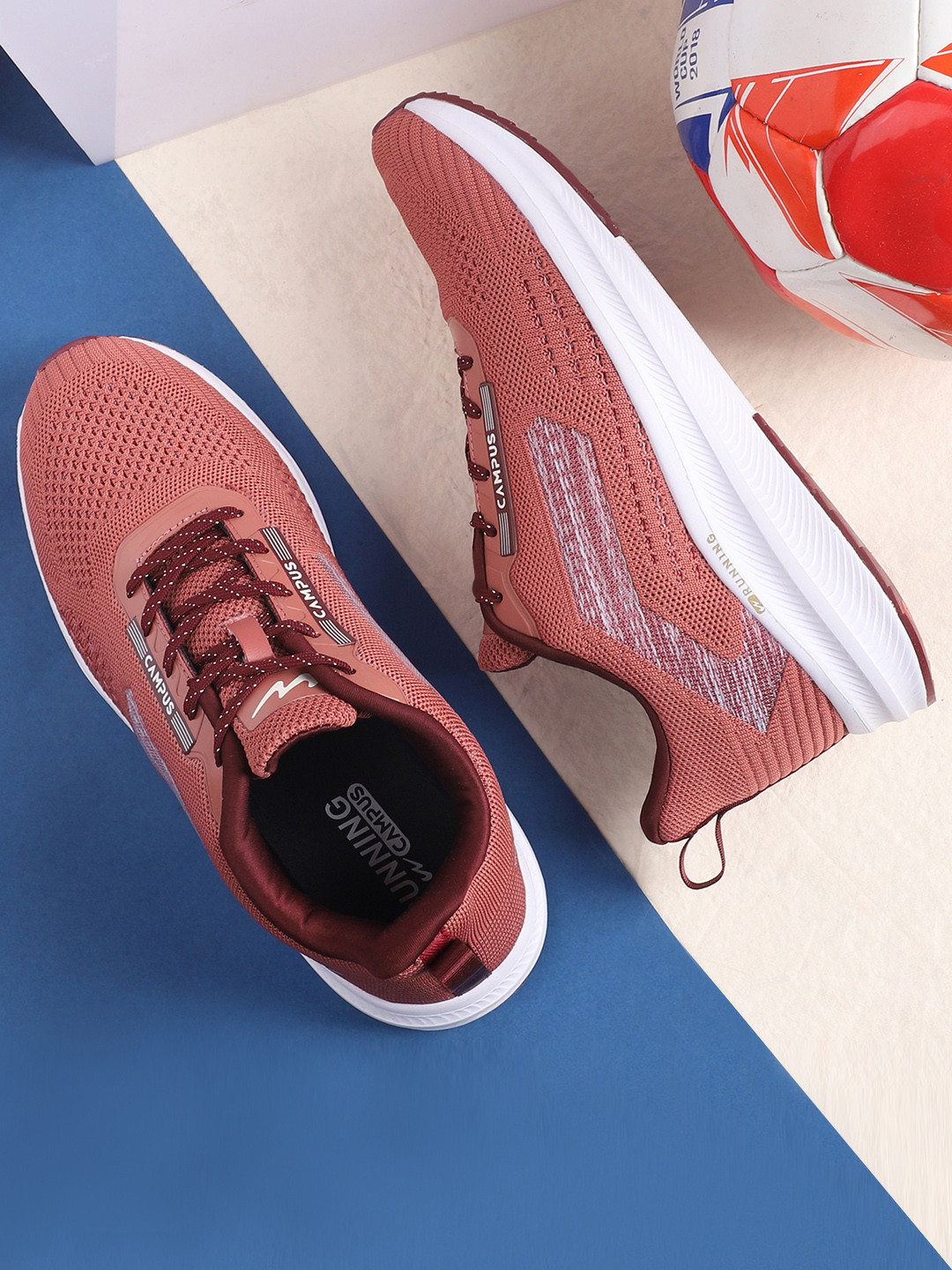 Buy Campus Men CAMP AXEL Rust Mesh Lace Up Running Shoes - Sports Shoes ...