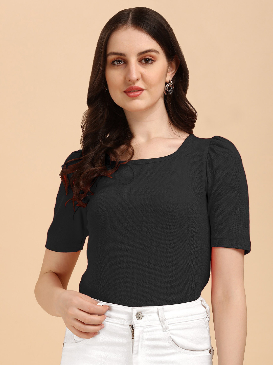 Buy Wedani Women Black Solid Top - Tops for Women 17884998 | Myntra
