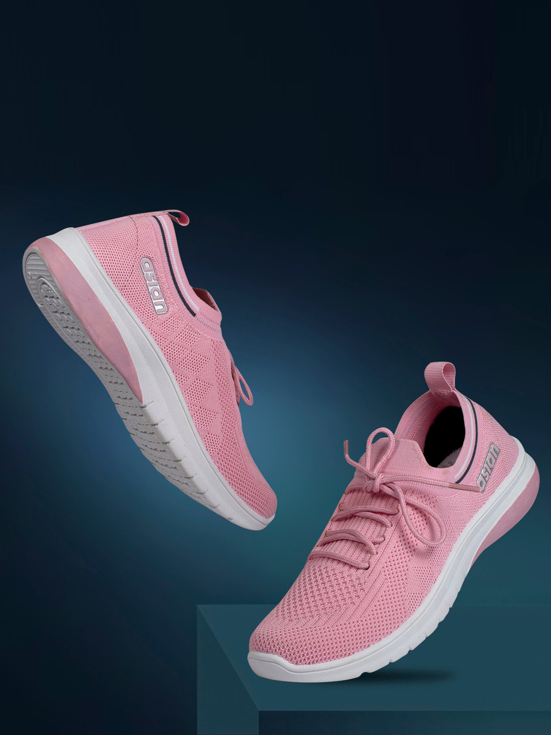 Buy ASIAN Women Pink Woven Design Lightweight Sneakers - Casual Shoes ...