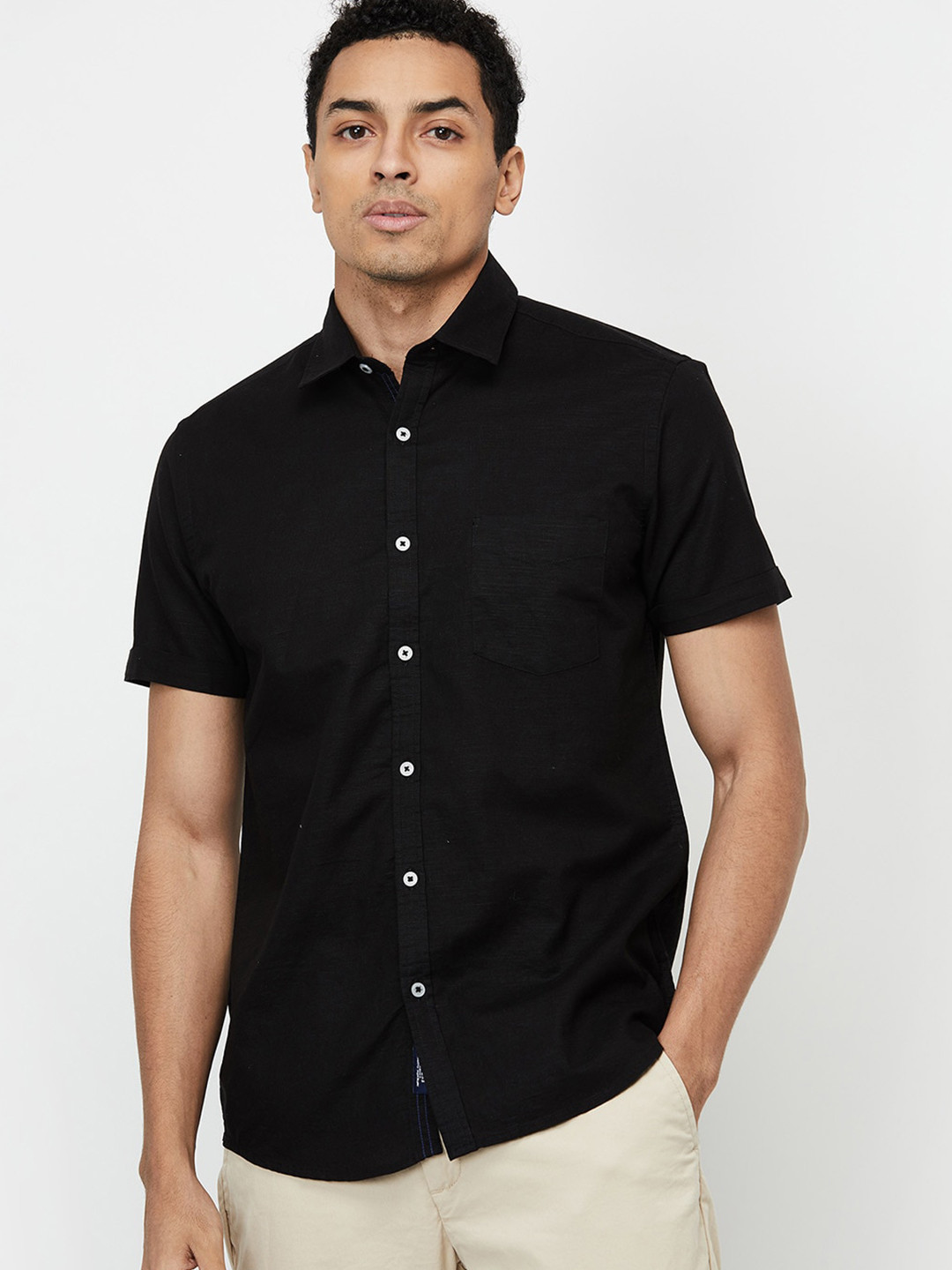 Buy Max Men Black Solid Casual Shirt - Shirts for Men 17891066 | Myntra