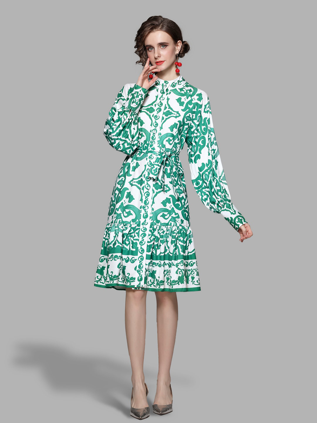 Buy JC Collection Women Green Floral A Line Dress - Dresses for Women ...