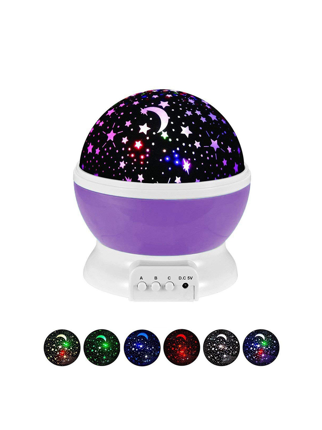 Buy SKYLOFTS Purple Rotating Star Projector Lamp With 360 Degree ...